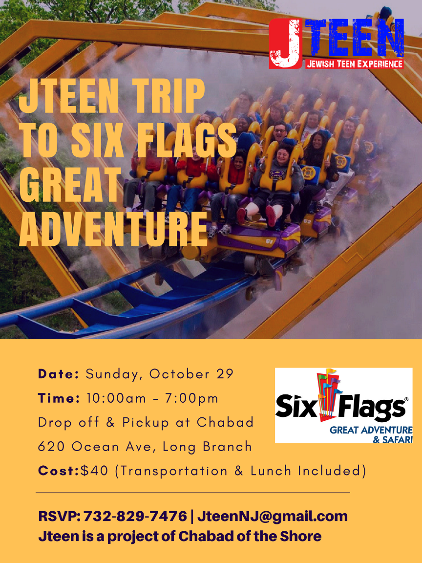 Jteen Six Flags Trip - Chabad of the Shore
